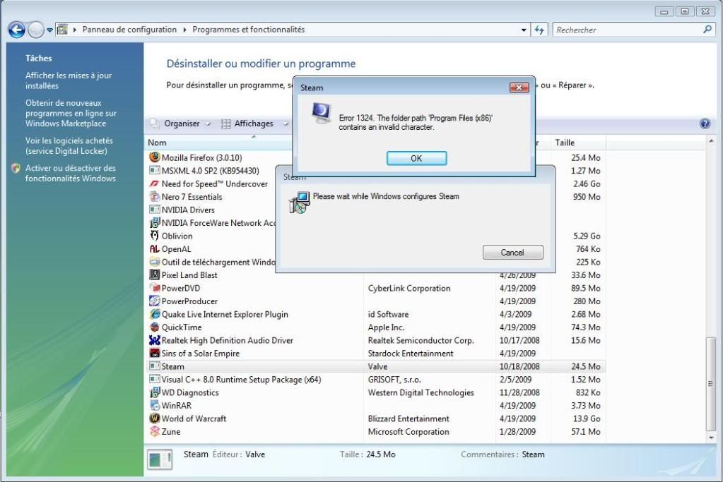 Error 1324. The folder path 'Program Files (x86)' contains an invalid character | Tech Support Forum